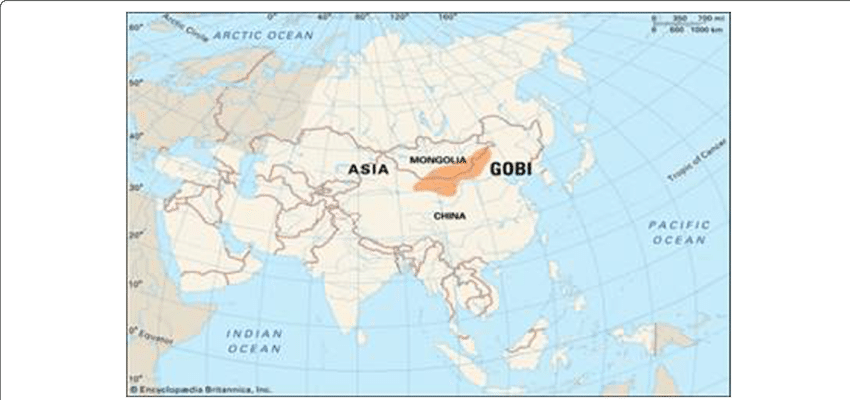 Map Of The Gobi Desert - Gobi Desert (850x400), Png Download