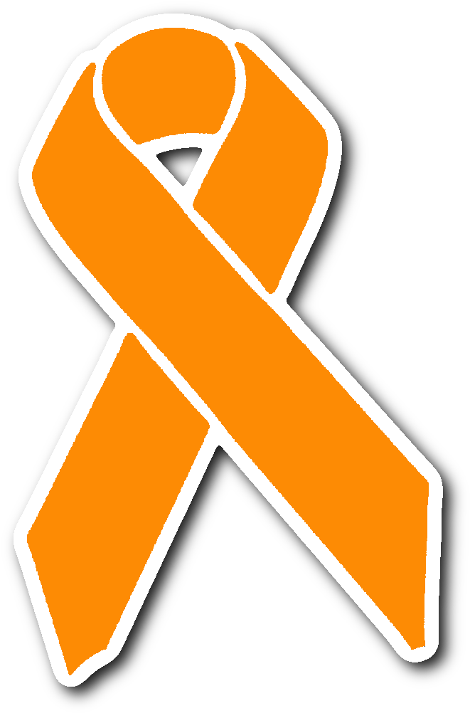 Orange Awareness Ribbon Sticker - Black Awareness Ribbon (1064x1064 ...