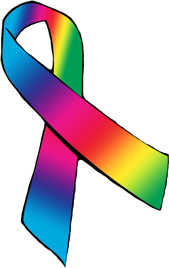 Rainbow Cancer Awareness Ribbon (632x1024), Png Download