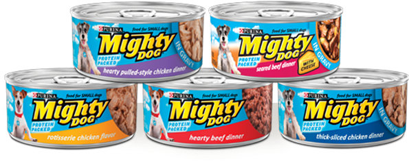 Mighty Dog Canned Dog Food - Purina Mighty Dog (620x358), Png Download