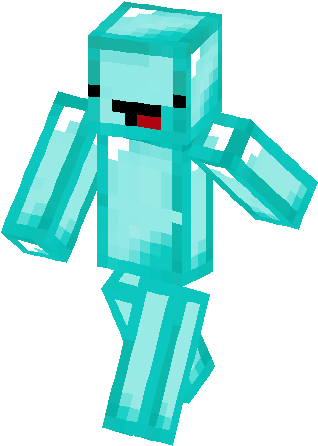Diamond Man Skin - Blue Derpy Minecraft Skin (317x453), Png Download