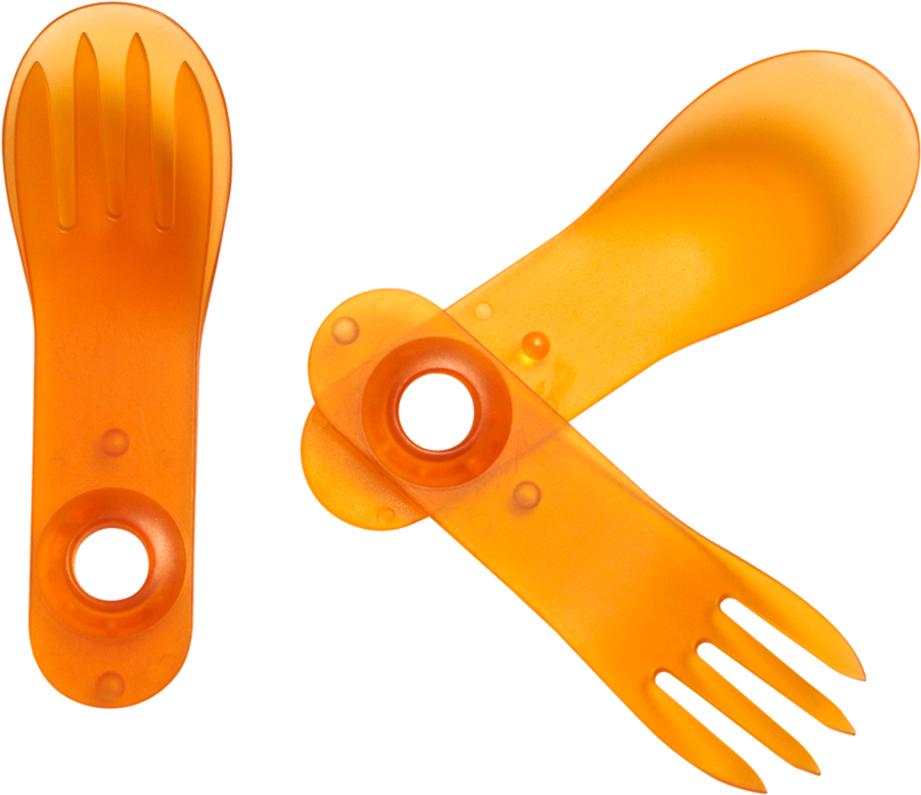 Two Orange Swivel Spork, Left One Is Position Vertical - Plastic Fork ...