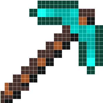 Diamond Pickaxe - Minecraft Pickaxe No Background (350x450), Png Download