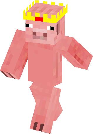 King Pig Skin - Pig Skin Minecraft Png (317x453), Png Download