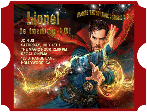 Dr Strange Birthday Party & Event Invitations - Marvel's Doctor Strange ...