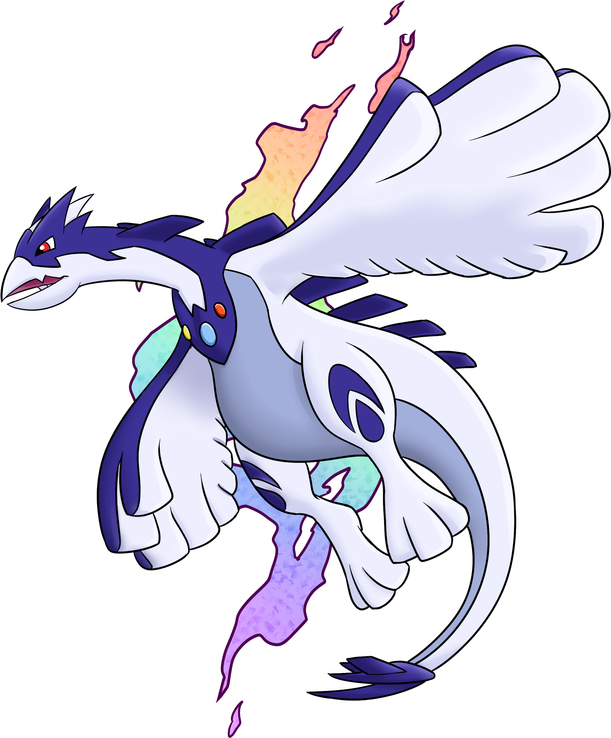 Lugia Transparent Mega Evolved - Lugia (3300x2550), Png Download