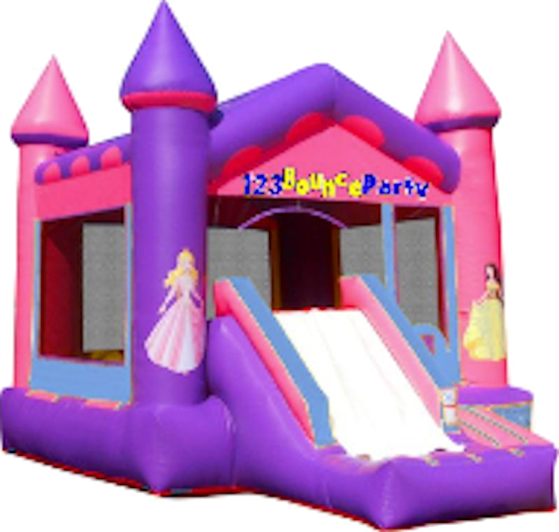 Princess Bounce - Bouncy Castle With A Slide (800x762), Png Download