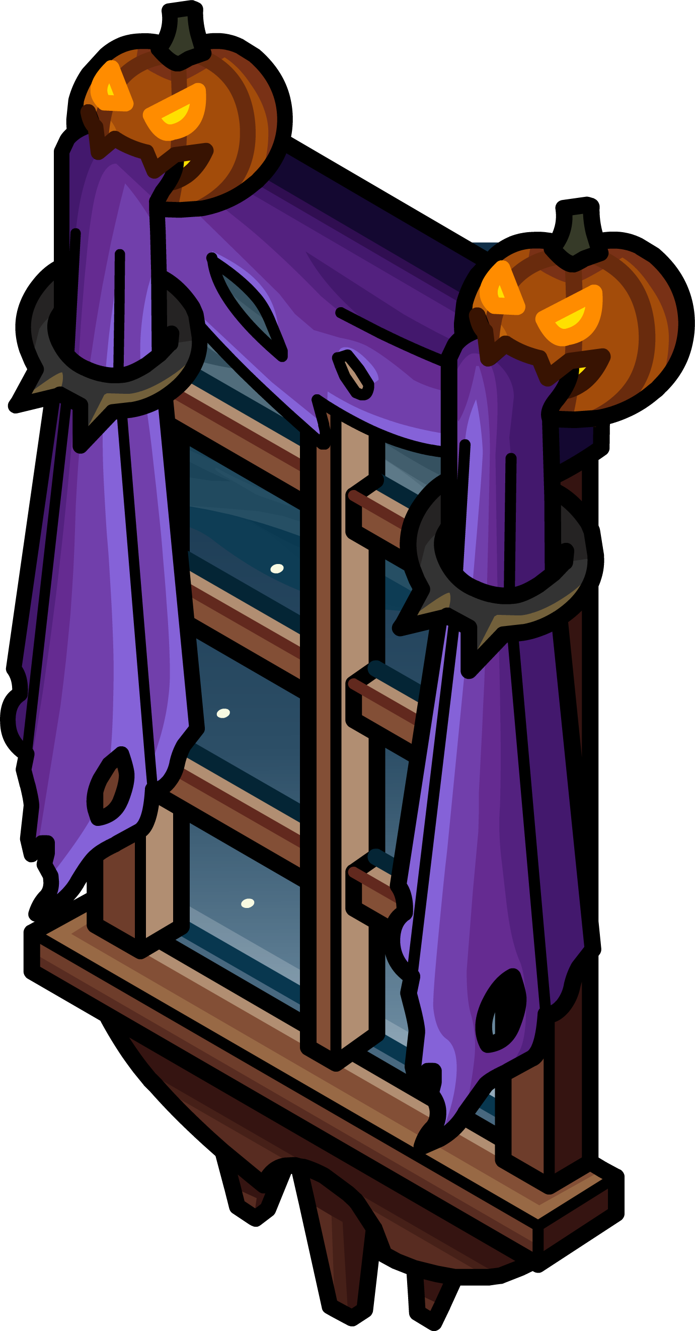 Jack O Lantern Curtains Sprite 003 (1381x2643), Png Download