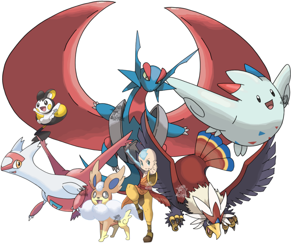 Aang's Pokemon Team By Tails19950 - Avatar Aang Pokemon (999x799), Png ...