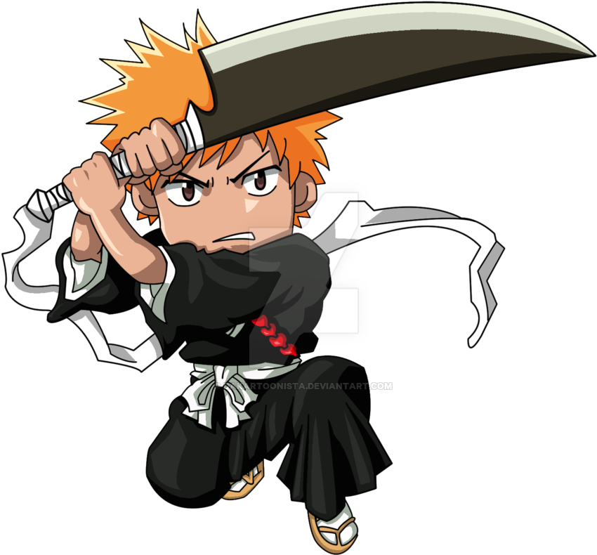 My Chibi Anime Drawing - Ichigo Cartoon (900x864), Png Download