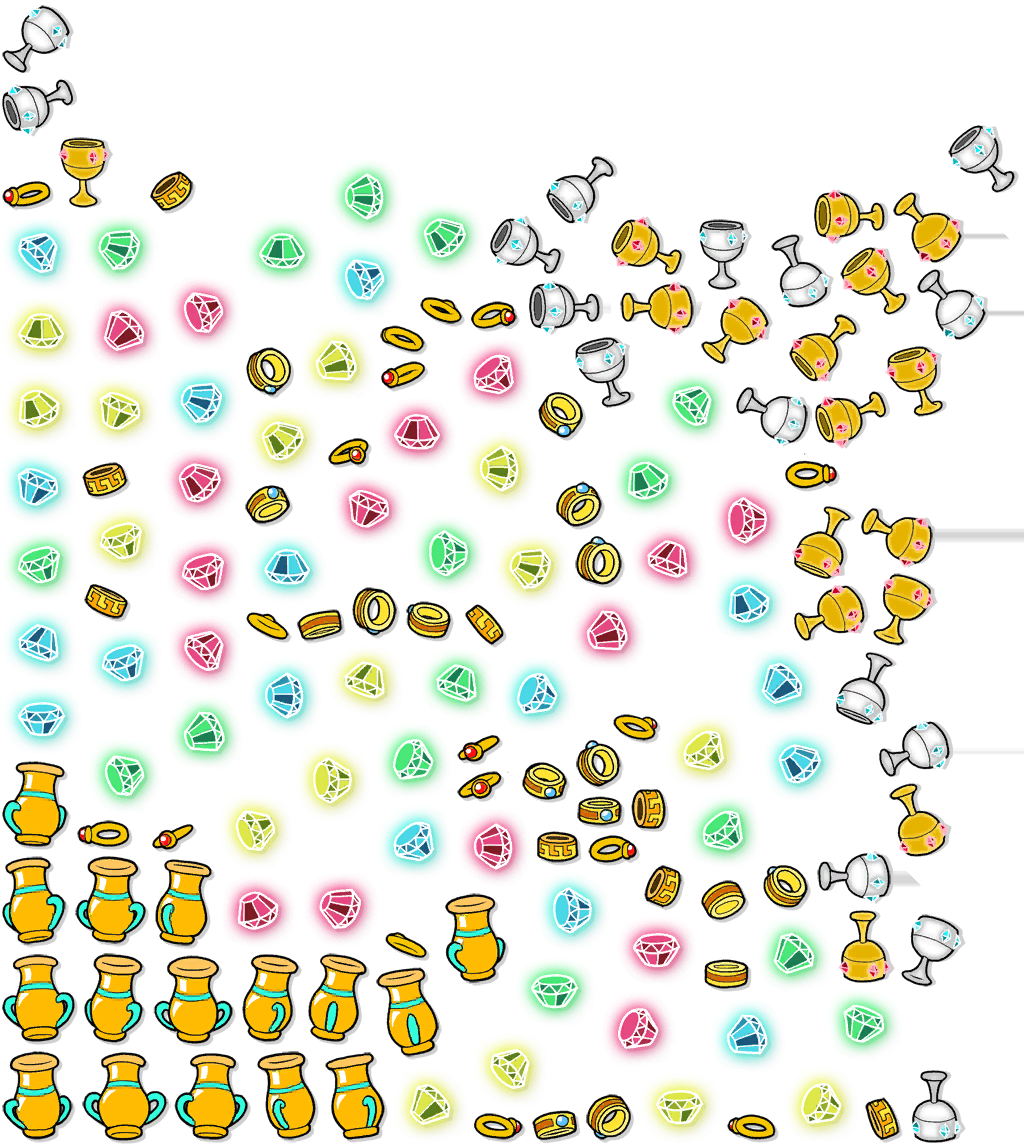 Treasure Sprite Sheet - Cuphead Sprite Sheet (1024x1145), Png Download