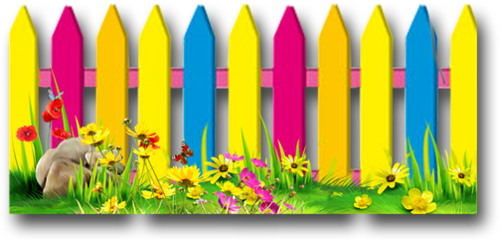 Fence Cliparts - Colorful Fence Clipart (500x241), Png Download