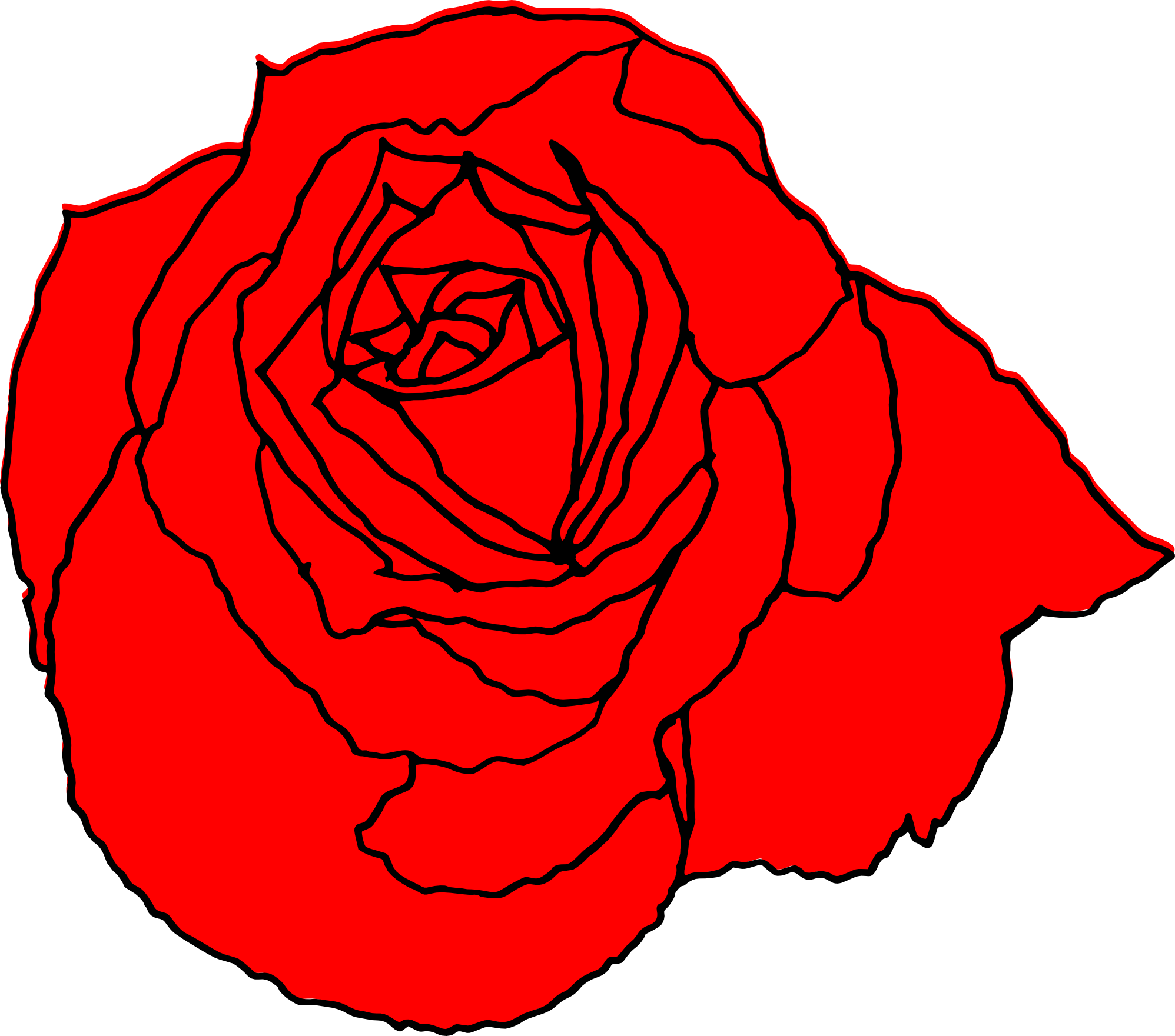 Drawn Red Rose Simple - Red Rose Drawing Png (1996x1761), Png Download