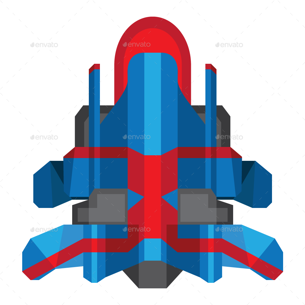 Vector Space Ship - Spaceship Sprite Vector (1000x1000), Png Download