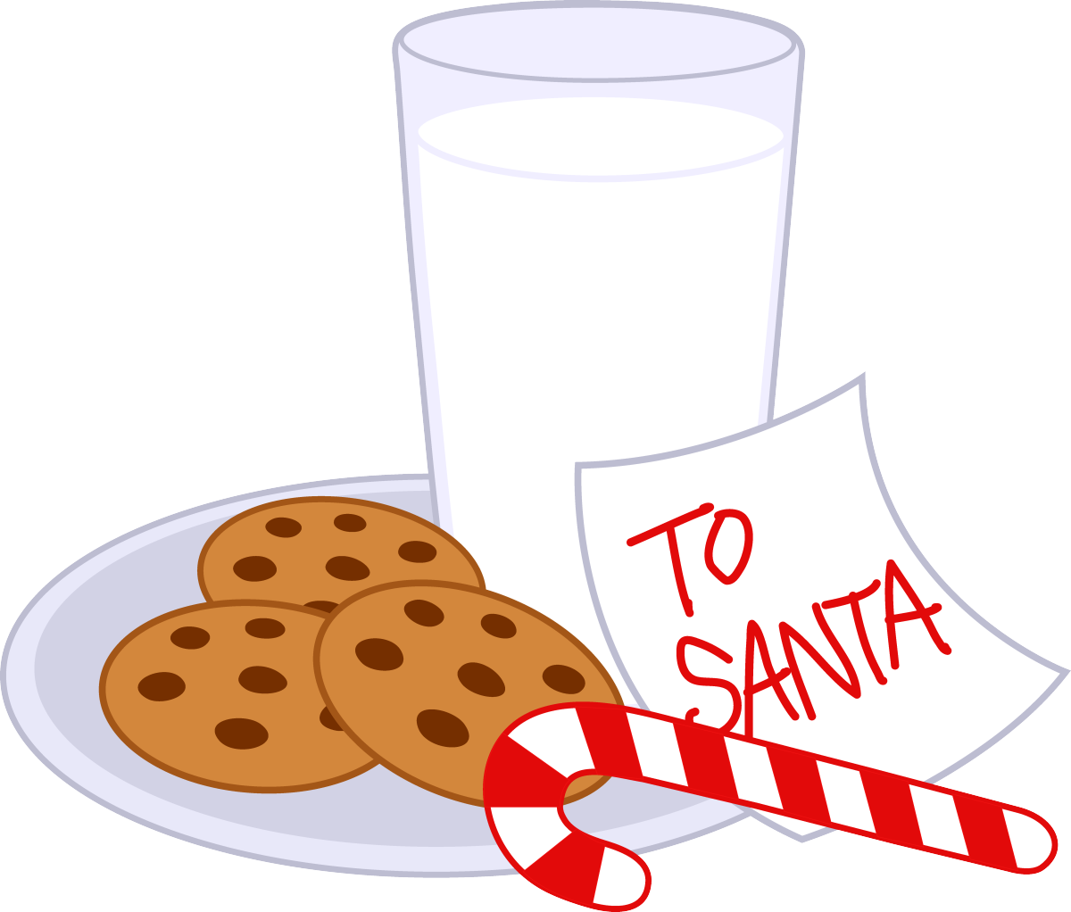 Cookie Clipart Santa Clipart - Cookies And Milk Christmas (550x468 ...