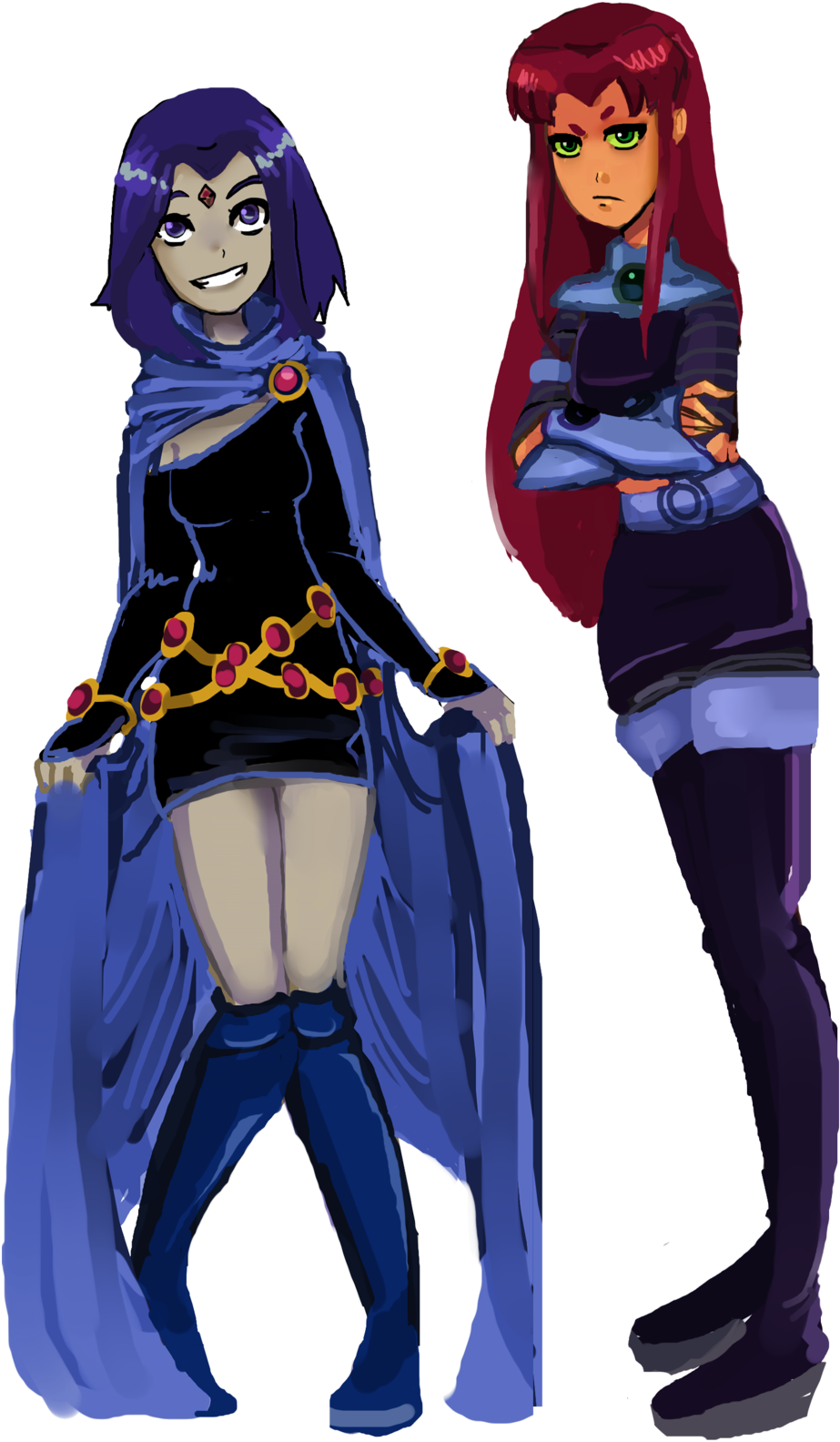 Starfire In Raven's Body - Raven And Starfire Switch (1024x1633), Png ...