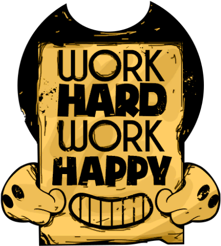 Workheadworkhappy - Batim Work Hard Work Happy (456x498), Png Download