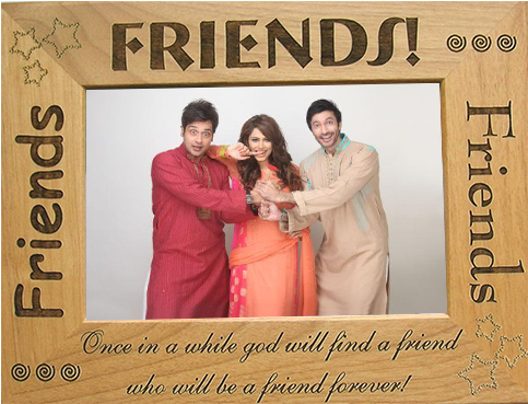 Friends Wooden Frame - Friends Photo Frame Png (500x500), Png Download
