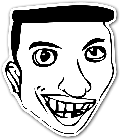 Memes Big Nose Happy Sticker - Fb Funny Faces Png (518x600), Png Download