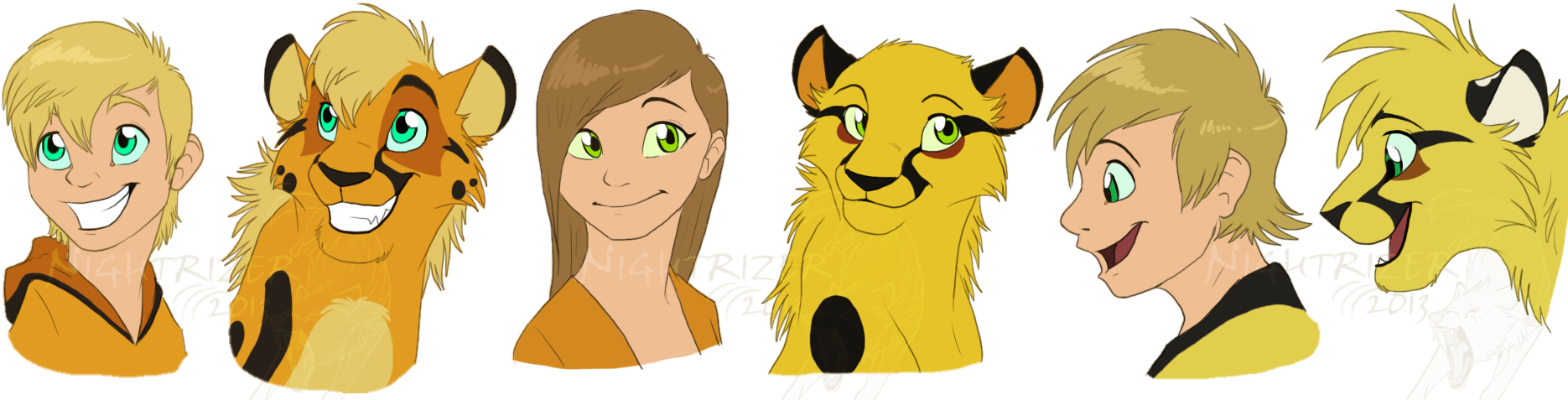 Cheetah To Human By Nightrizer - Cartoon (1908x484), Png Download