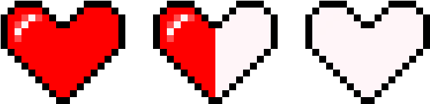 8 Bit Heart - Pixel Hearts (710x240), Png Download