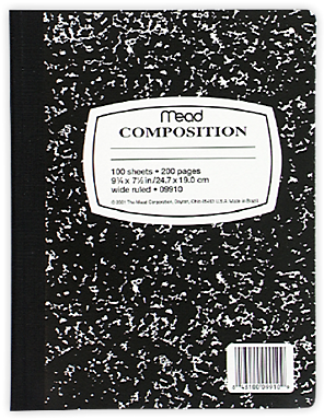 1) A Notebook - Mead Composition Book, 3 Subject, Wide Ruled (683x383 ...
