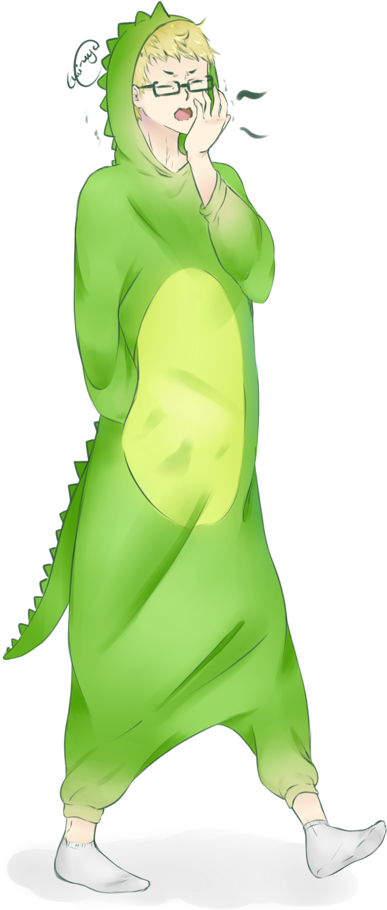 Haikyuu Clipart Tsukki - Tsukishima Kei Dinosaurs (1024x1894), Png Download