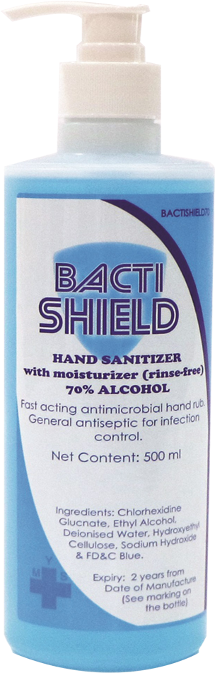 Bactishield Hand Sanitizer 500ml (1000x1000), Png Download