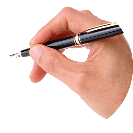 Writing Hand With Pen Png - Hand With Pen Png (735x478), Png Download