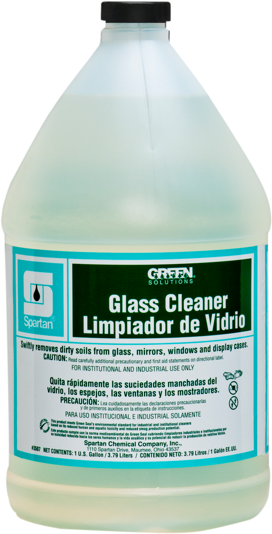 350704 Green Solutions Glass Cleaner - Bottle (1407x1969), Png Download