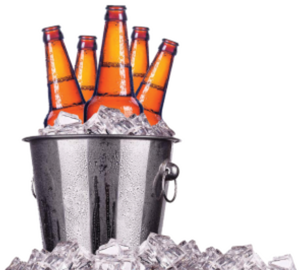 Bucket Drawing Beer - Bucket Of Beers Png (603x534), Png Download