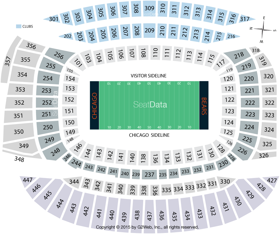 Click Section To See The View - Soldier Field Seating Chart (1103x924 ...