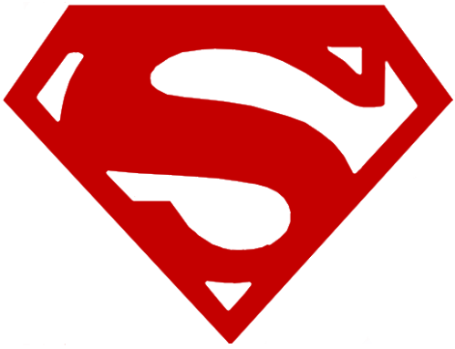 Superboy Logo Png - Stencil Superman (499x383), Png Download
