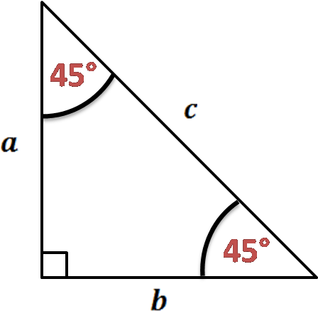 Area Of An Isosceles Right Triangle - Hypotenuse (450x456), Png Download