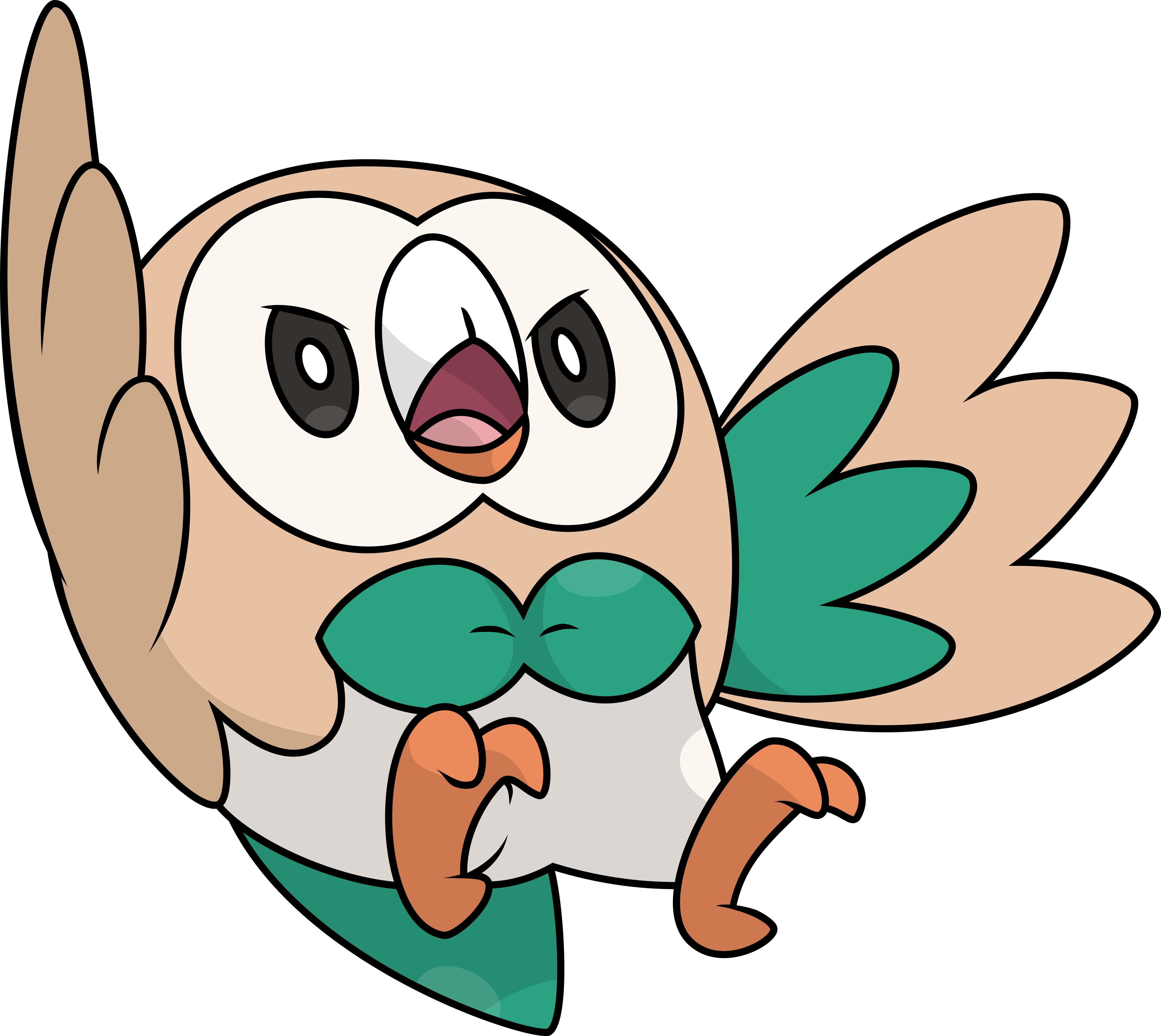 Outraged Rowlet - Rowlet Transparent (4363x3896), Png Download