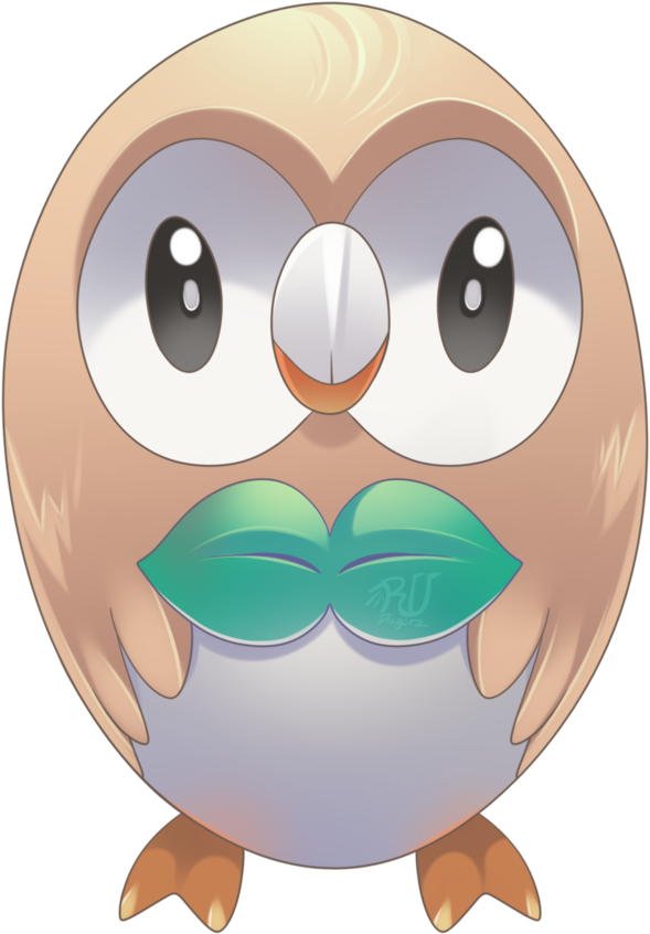 Rowlet - Drawing (600x848), Png Download