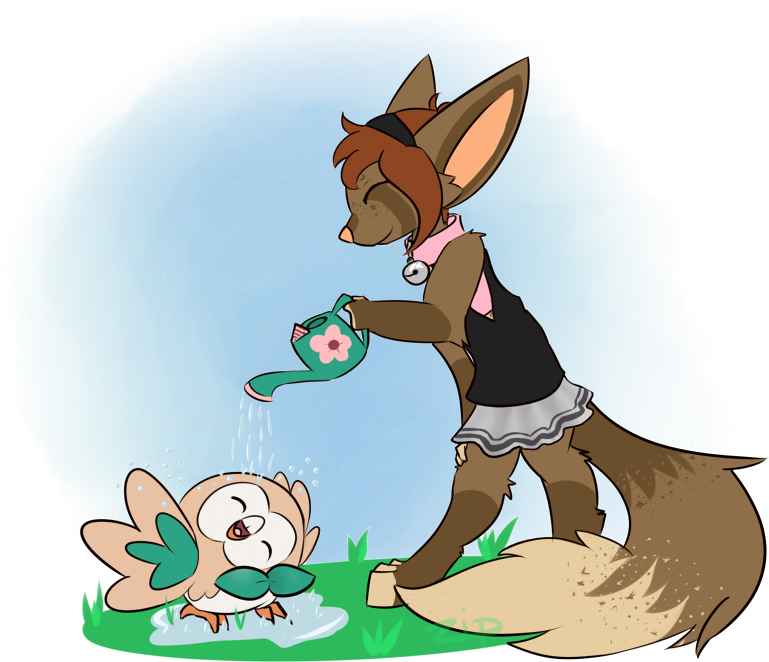 At - Moist Rowlet - Cartoon (812x701), Png Download