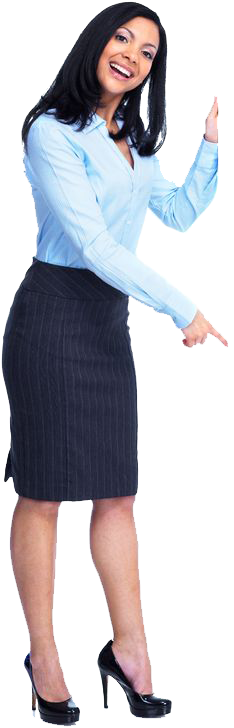 Business Woman Pointing Png (247x769), Png Download