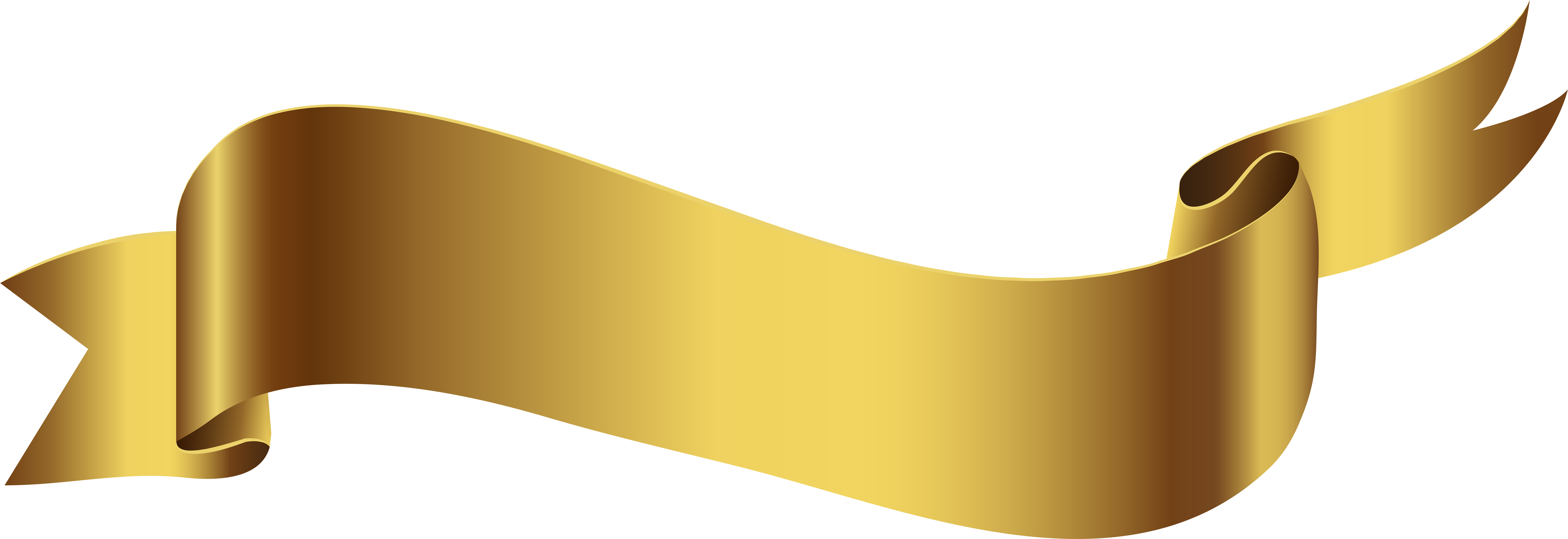 Gold Banner Png Transparent Image - Clip Art (8000x2899), Png Download