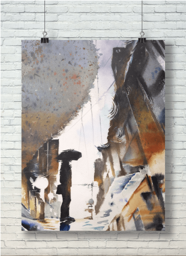Poster Matte - Watercolor Painting (500x500), Png Download