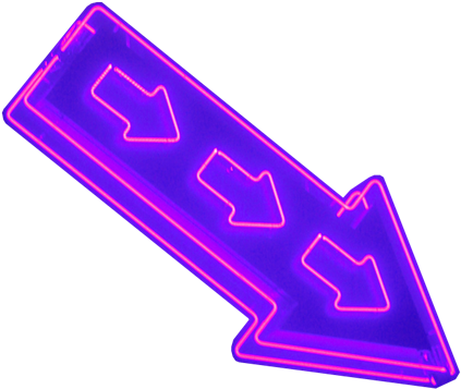 Veja Mais Setas Em Png - Seta Neon Png (437x374), Png Download