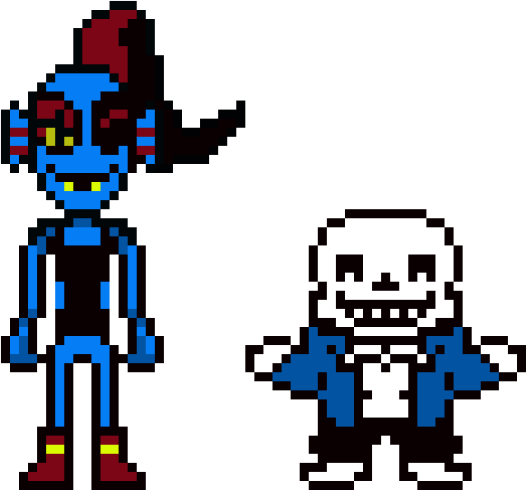 Undyne And Sans Pixel Art - Undyne Undertale Png (710x670), Png Download