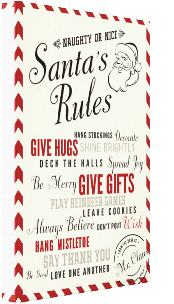 Santa Rules Canvas - Trademark Art 'santa Claus 1' Textual Art (410x696 ...