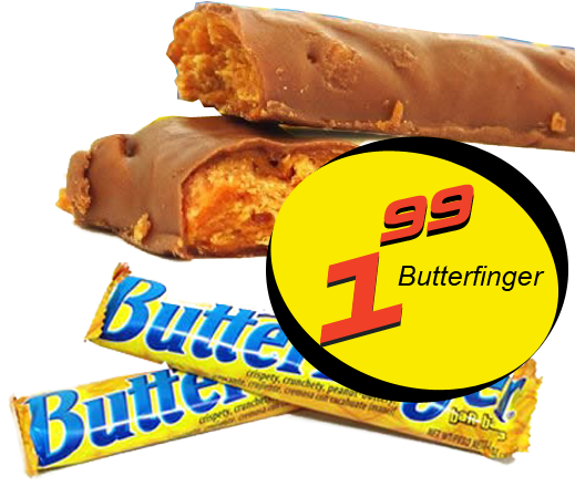 Butterfinger Bar 53.8g (518x474), Png Download
