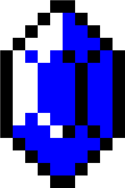 Blue Rupee - Zelda Rupee Pixel Art (800x950), Png Download