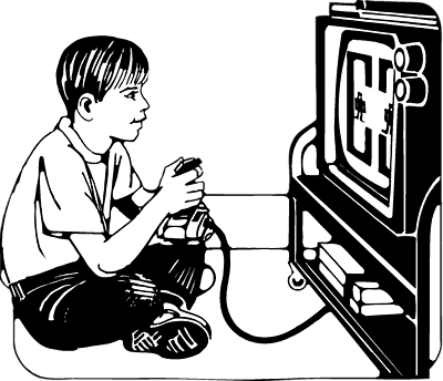Playing Video Png Images Kids Clip Art - Playing Computer Games Black ...