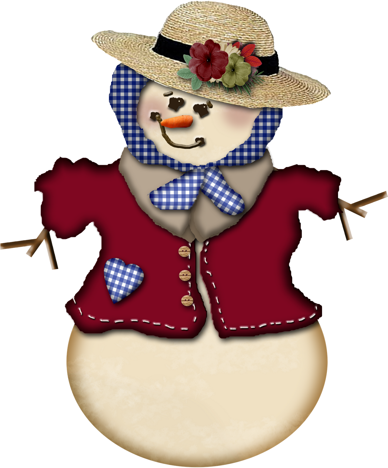 Snowman - Drawing (1280x1600), Png Download