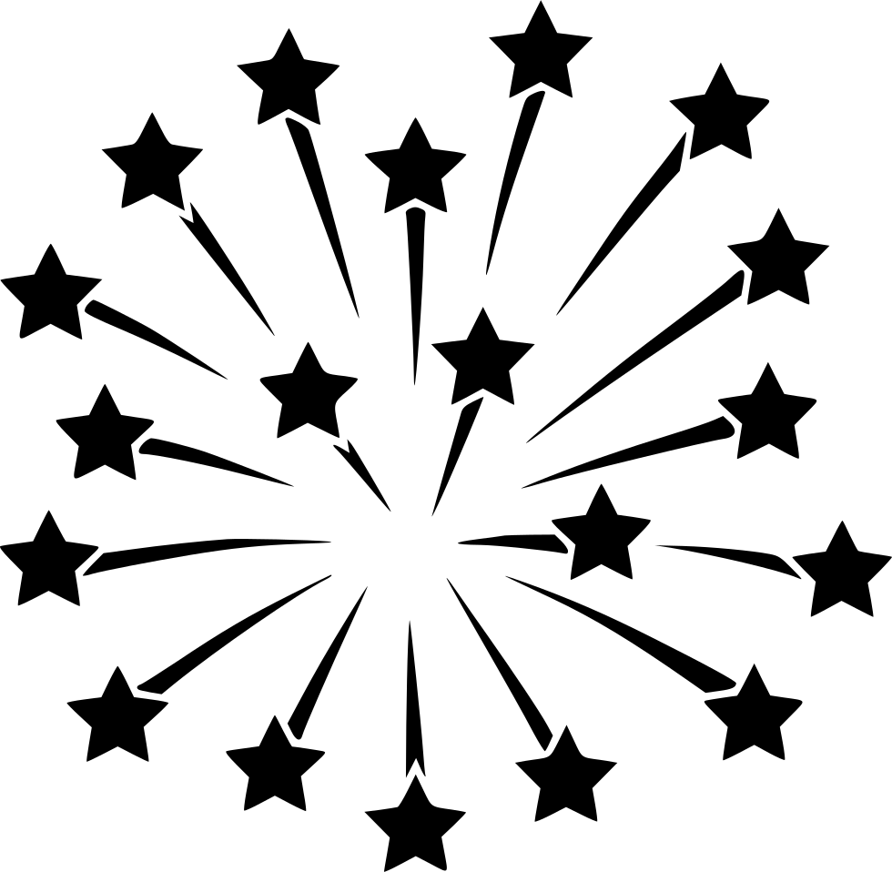 Fireworks Stars Bw - Transparent 4th Of July Icon (980x958), Png Download