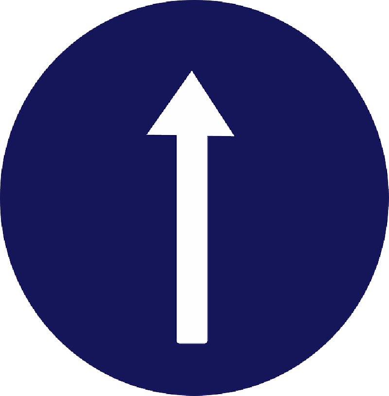 Straight, Arrow, Sign, Top, Road Sign, Street Sign - Compulsory Ahead ...