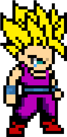 Teen Gohan Ssj2 - Gohan Ssj2 Pixel Art (370x540), Png Download